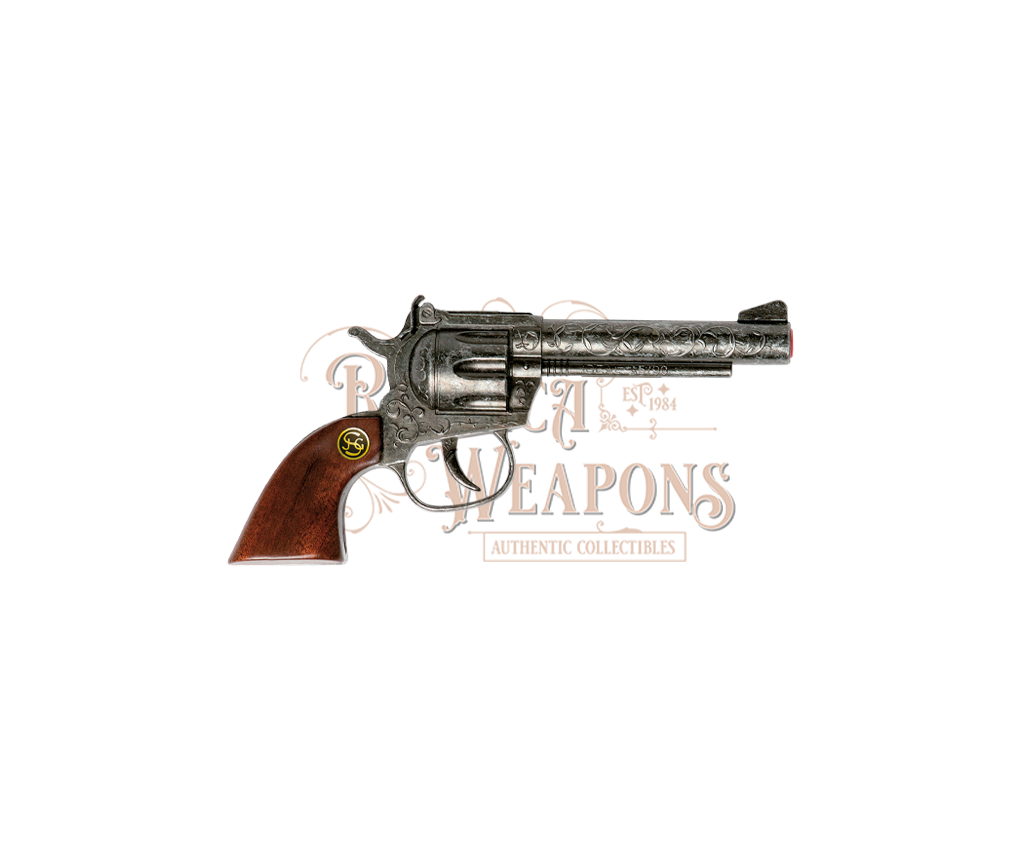Schroedel Cap Gun - Sheriff Antique - 100-Shot - Brown/Silver - 17.5 cm ...