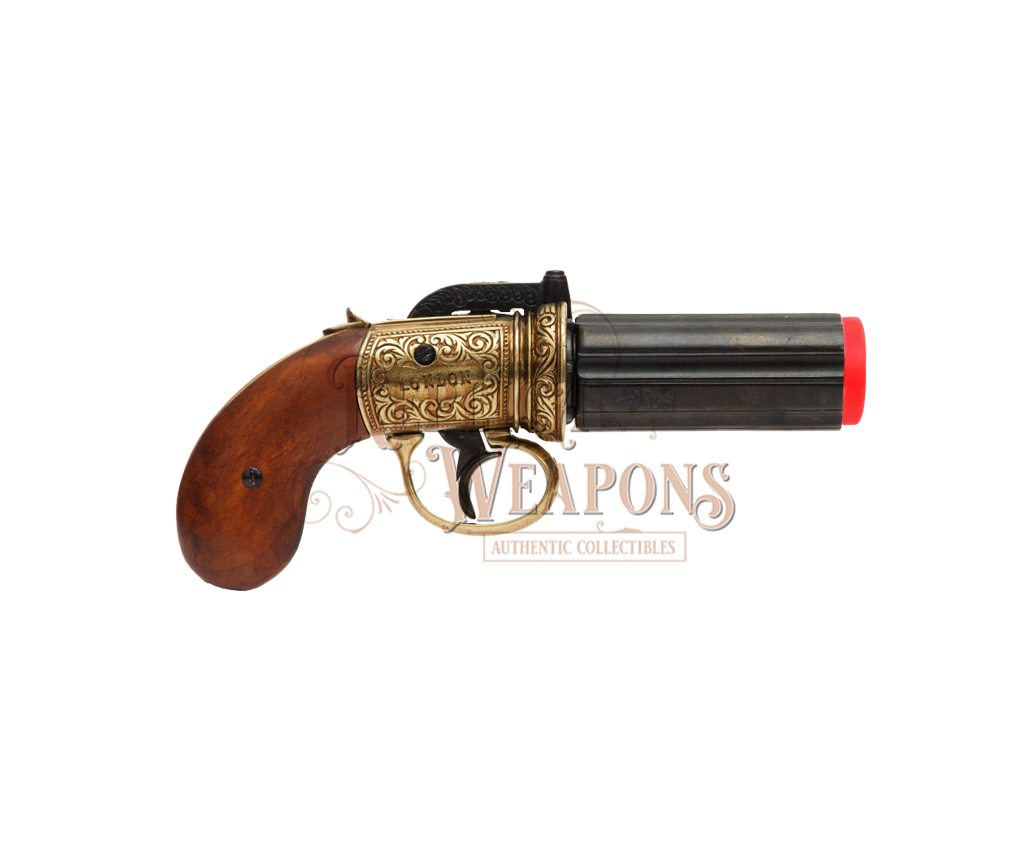 Buy 6 Barrel Pepperbox Revolver at $177.00 AUD Online - Replica Weapons
